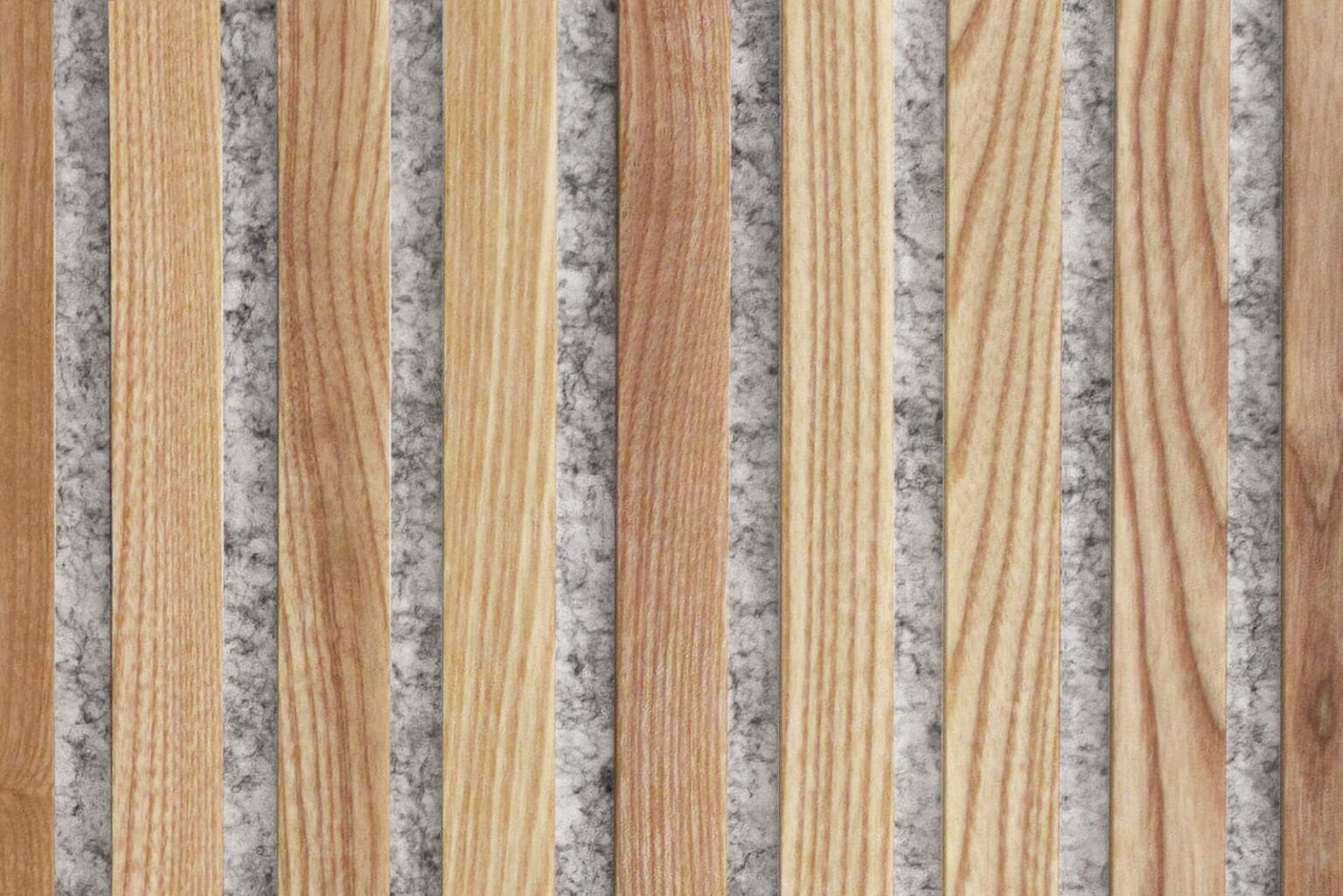 White Ash Grey Felt Solid Wood Slat Wall Panels | Acoustic Wood Panels